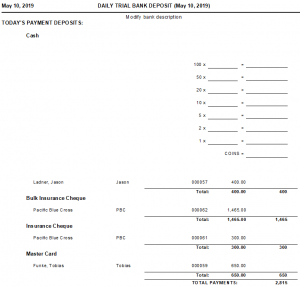 Daily Trial Bank Deposit Report - Power Practice